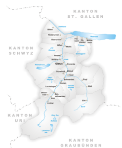 Flussverlauf der Linth und der Limmat – Die Alpen