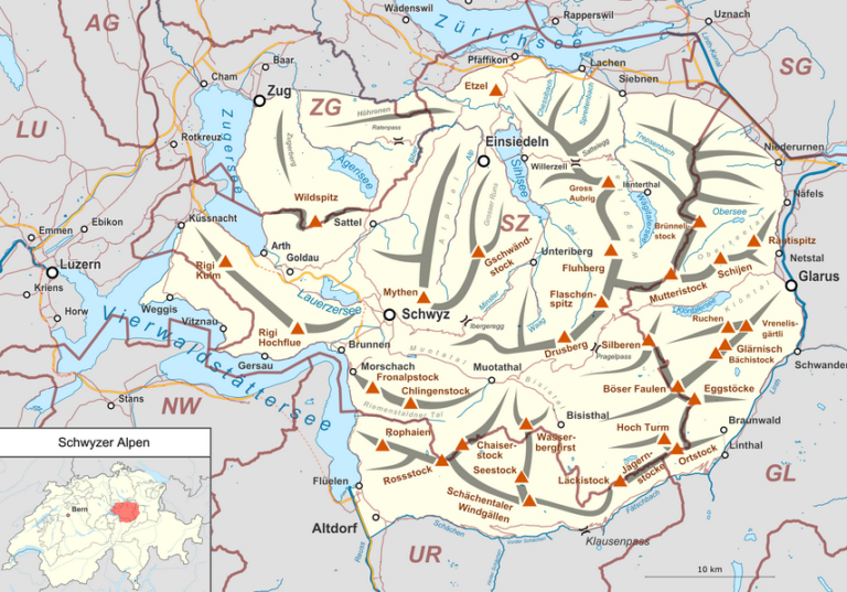 Flussverlauf der Reuss – Die Alpen